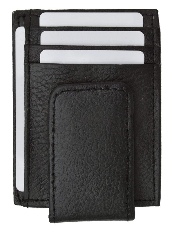 Genuine-Leather-Money-Clip-front-pocket-wallet-with-magnet-clip-and ...