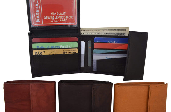 Leather-Bifold-Wallet-with-Hook-and-Loop-Closure-and-Flap-up-Id-Window ...