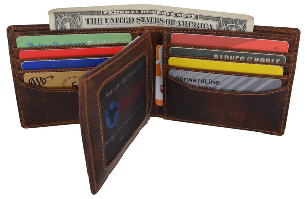 Mens-RFID-Blocking-Crazy-Horse-Credit-Card-ID-Bifold-Wallet-by-Cazoro ...