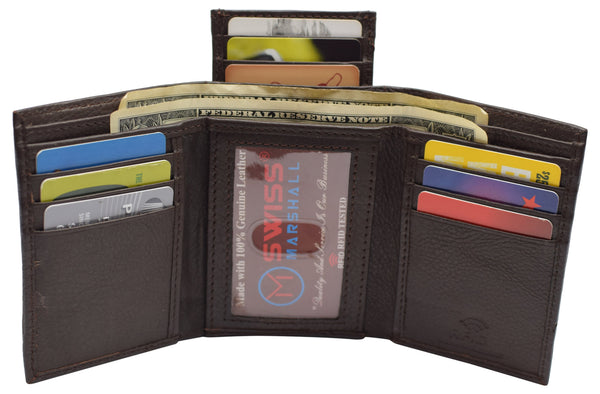 Mens-Wallet-RFID-Genuine-Leather-Trifold-with-ID-Window-and-Removable ...