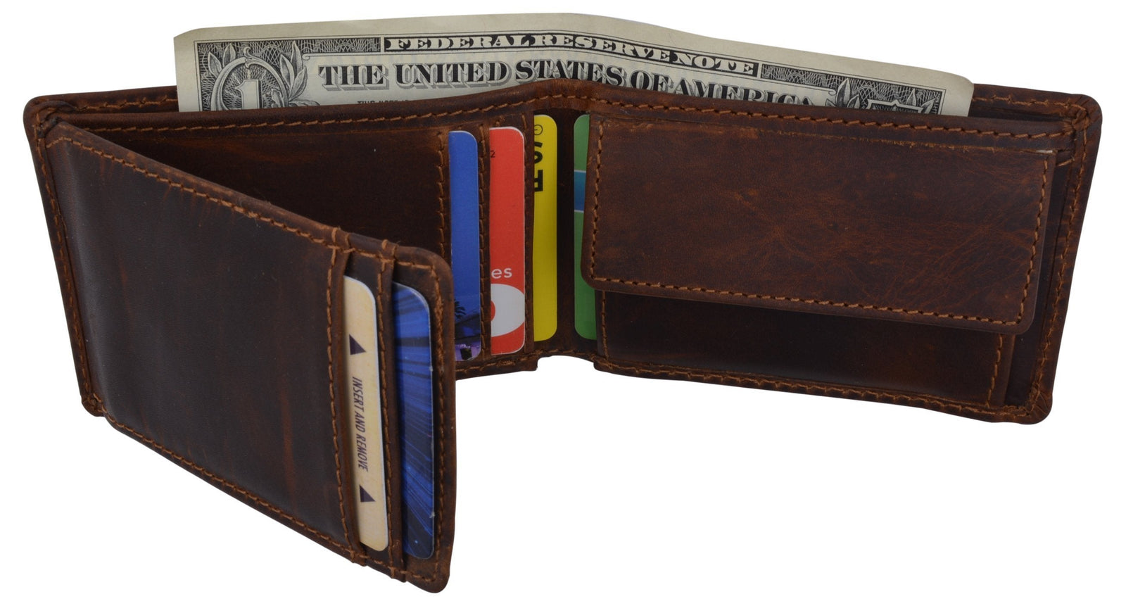 New Cazoro RFID Premium Vintage Leather Small Slim Mens Bifold Wallet ...