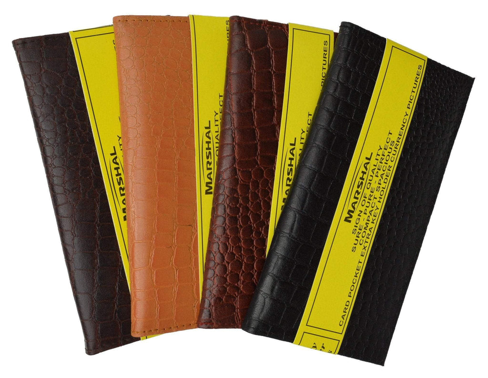 New Genuine Leather Checkbook Cover Case Crocodile Pattern 156 CR (C)