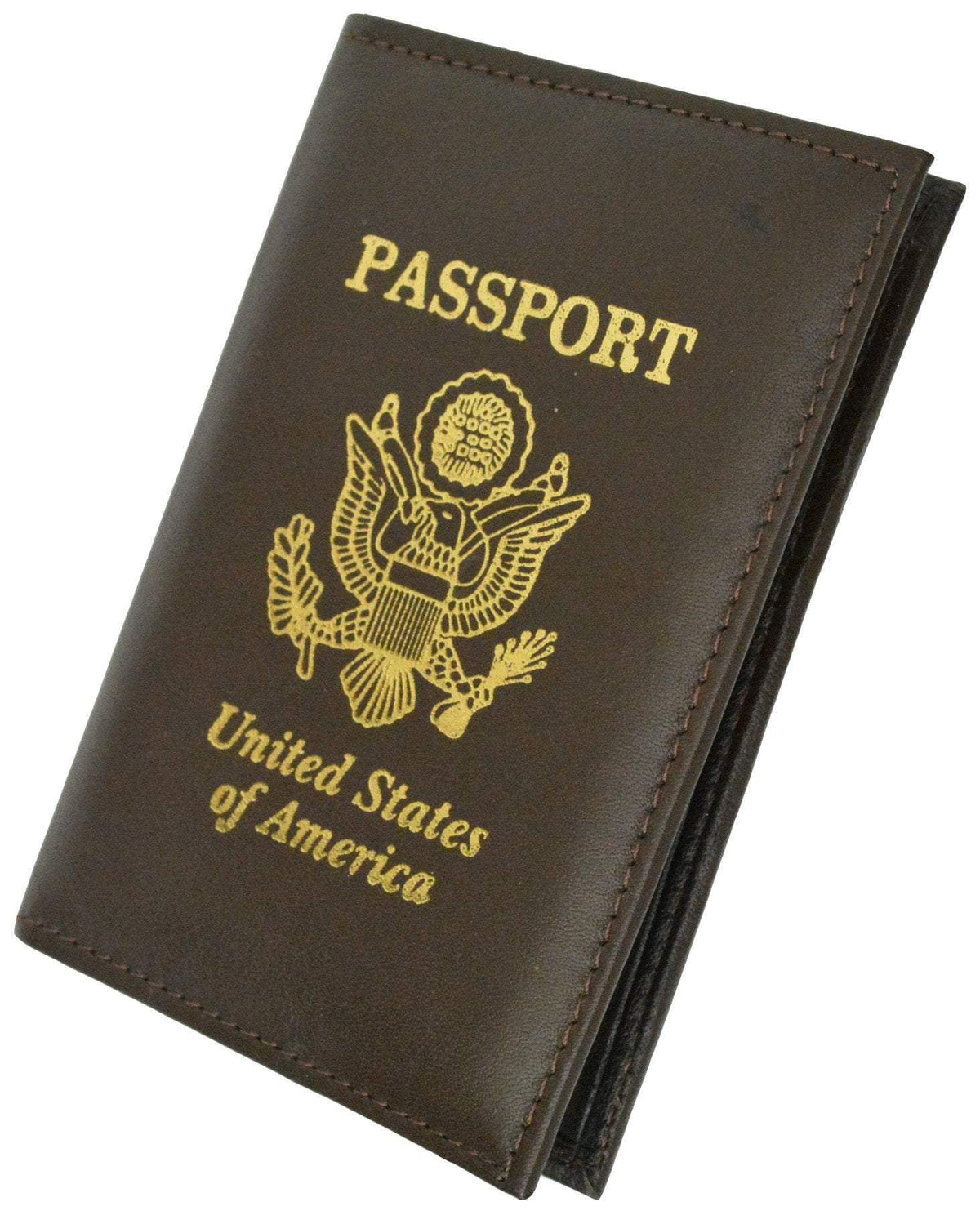RFID Blocking Premium Leather United States Passport Holder Golden ...