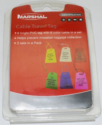 Pair of 6 Bright Color Travel Luggage Tag By Marshal