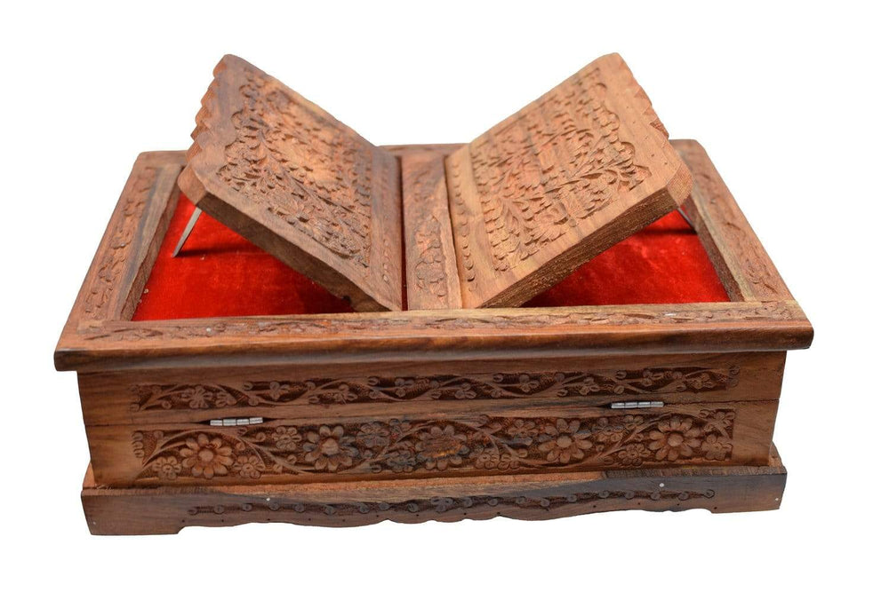 Holy foldable Book Stand Wooden Handcarved Rehal Box For Quran,Bible ...