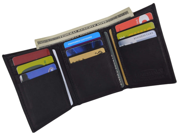 marshal-black-genuine-cowhide-leather-credit-card-holder-with-outside ...