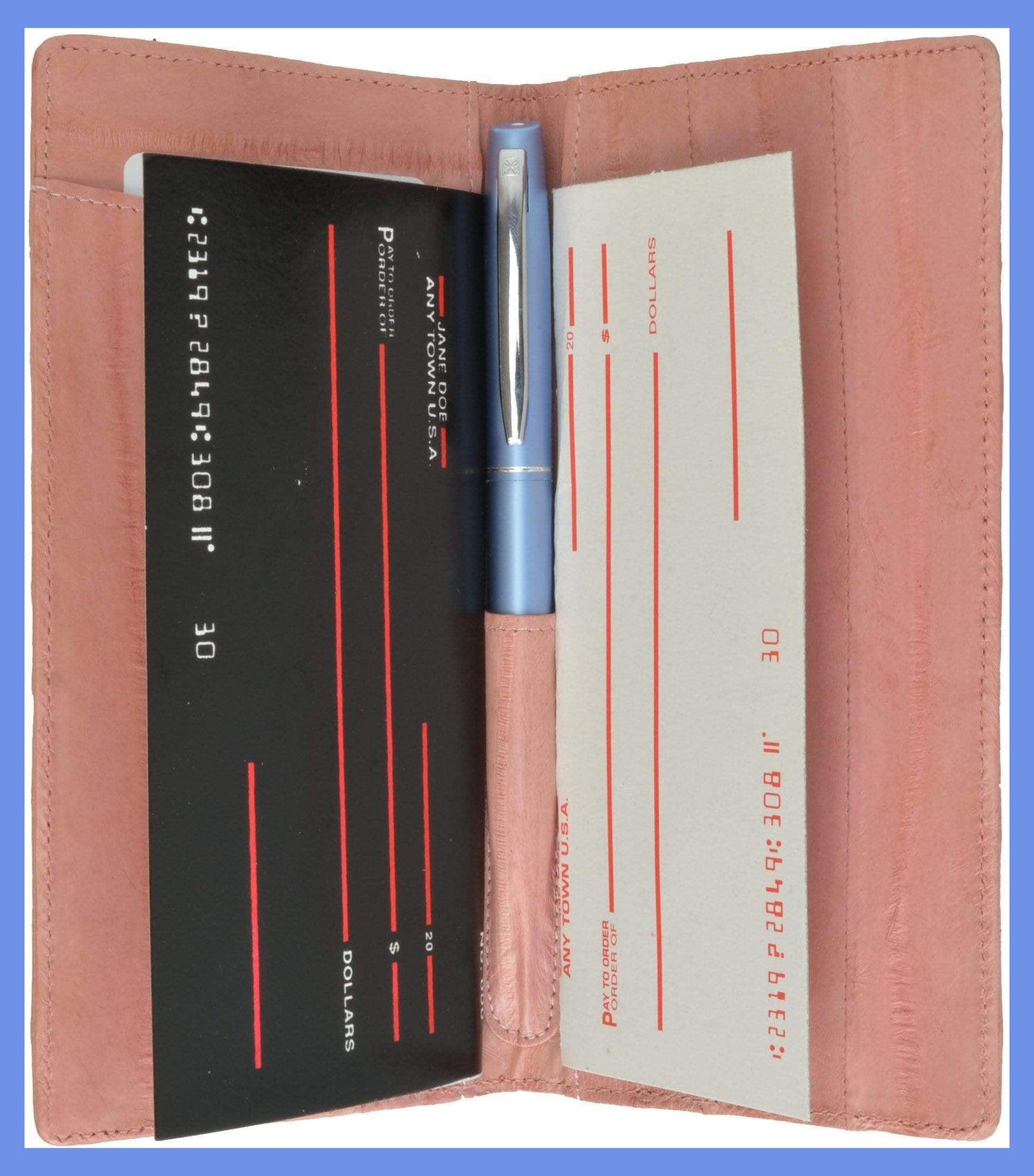 Genuine Eel Skin Leather Checkbook Cover Credit Card Holder ID Window E 154