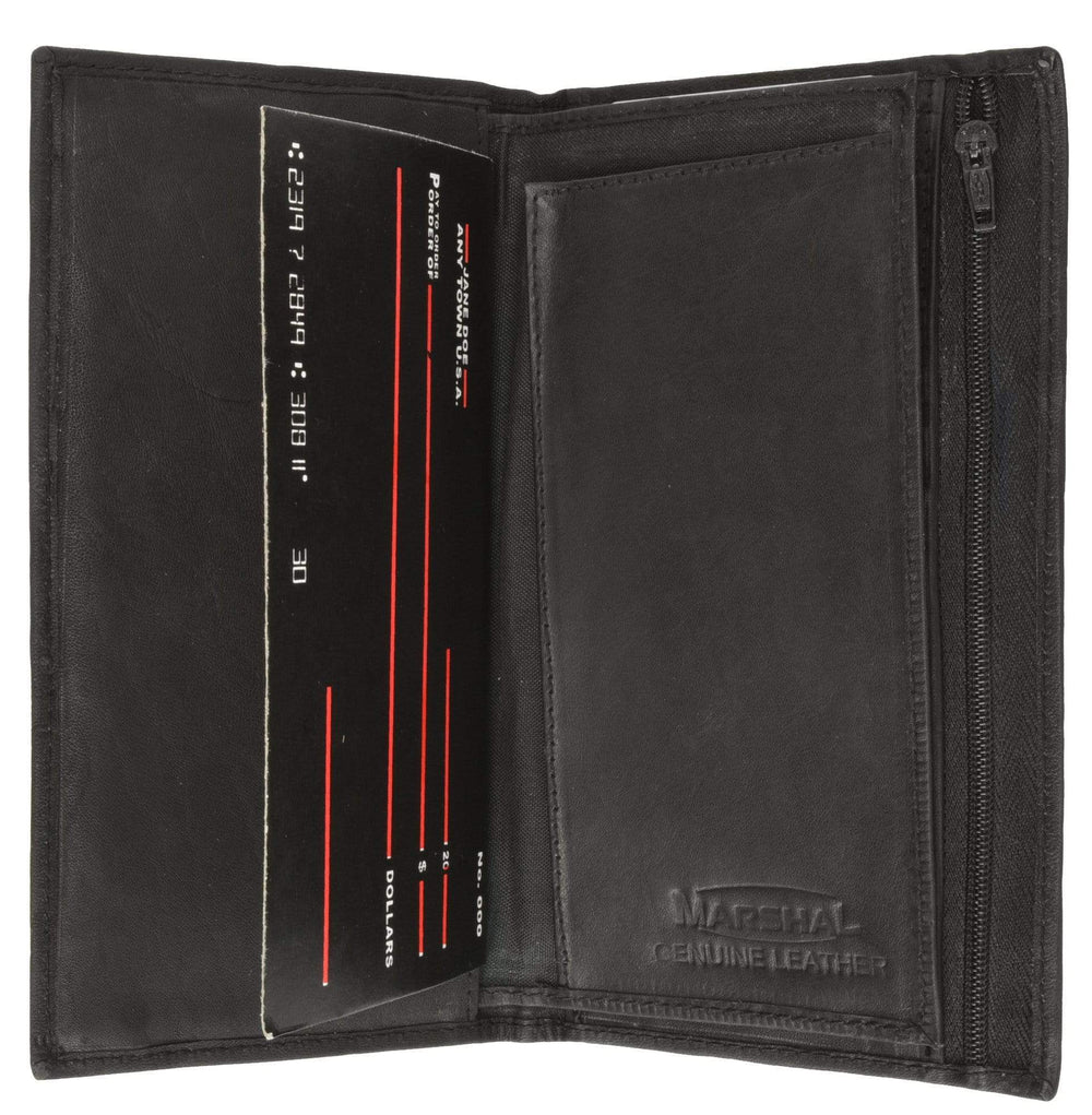 Genuine Leather Checkbook Cover Wallet Organizer with Credit Card ...