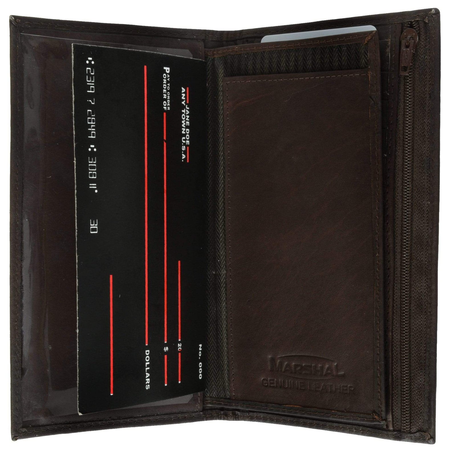 Genuine Leather Checkbook Cover Wallet Organizer with Credit Card ...