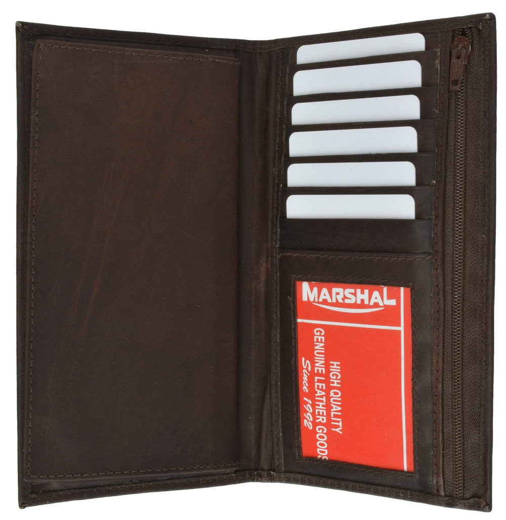 Genuine Leather Checkbook Cover Wallet Organizer with Credit Card ...