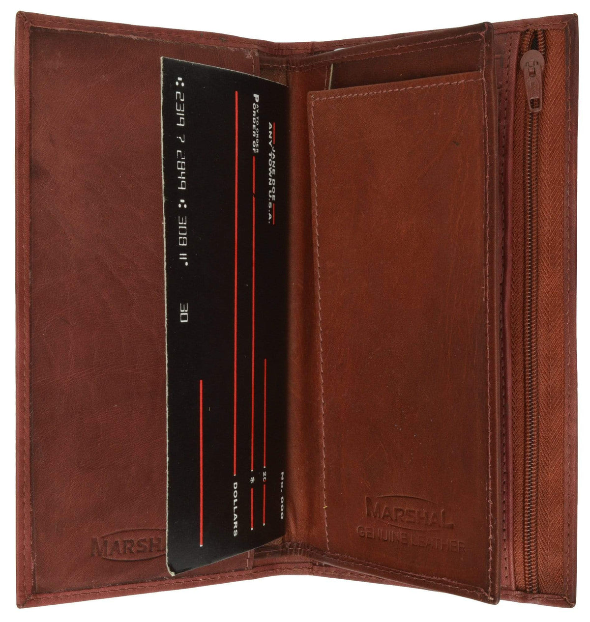 Genuine Leather Checkbook Cover Wallet Organizer with Credit Card ...