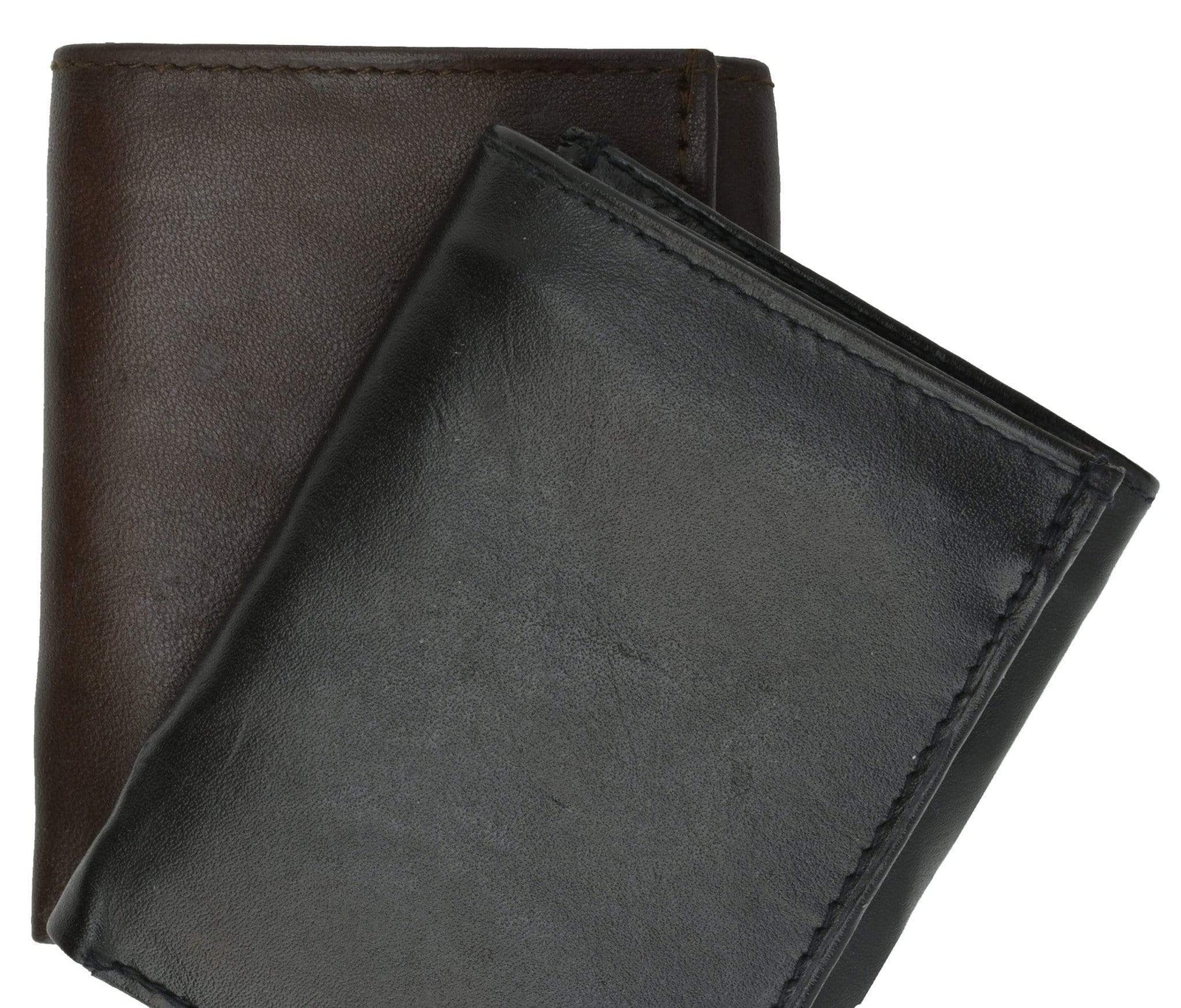 Genuine Leather Trifold Lambskin Wallet with Center ID Window 55