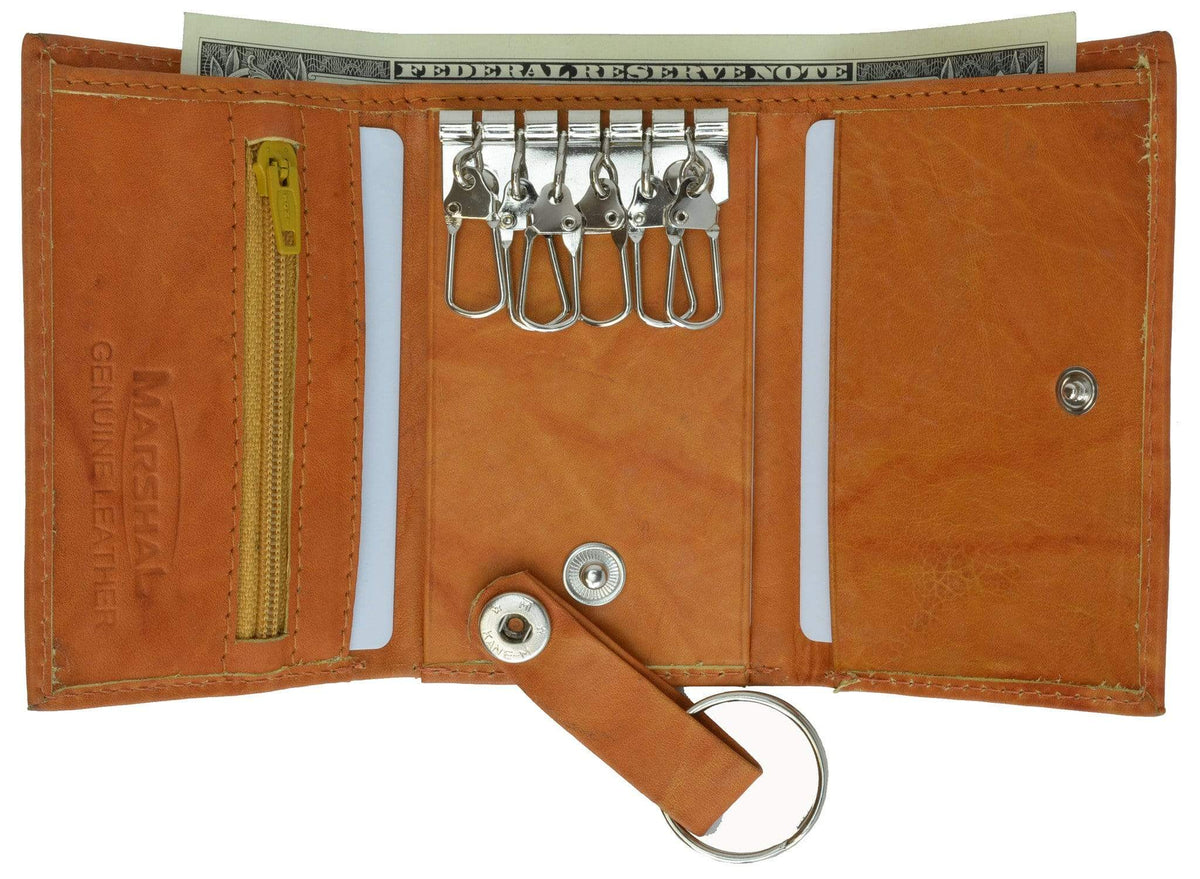 Genuine leather key chain wallet