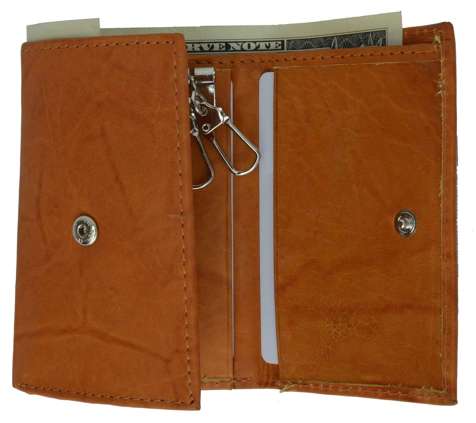 Genuine leather key chain wallet