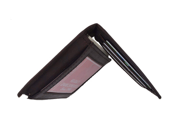 L-Shape Flap Up Lambskin Leather Wallet with ID and Credit Card 139