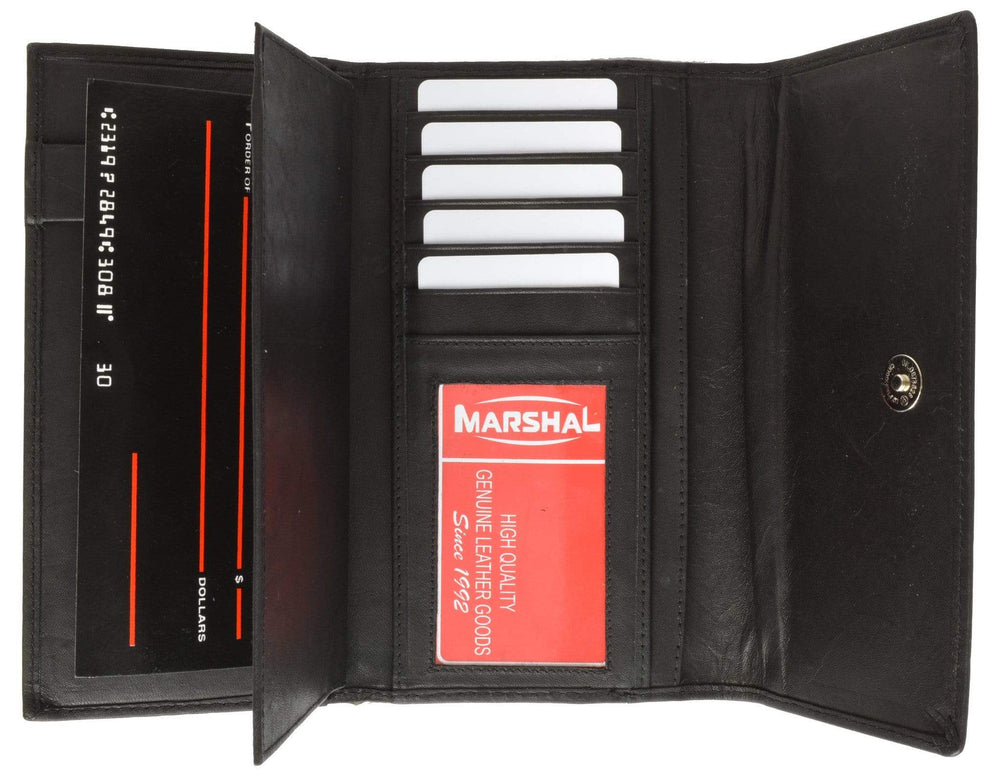 Ladies Genuine Leather Checkbook Wallet Organizer with Detachable ...