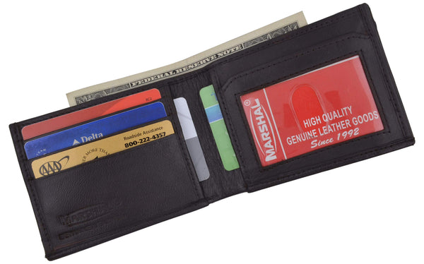 marshal-black-lamb-leather-bifold-id-card-holder-bulk-bill-wallet-1144 ...
