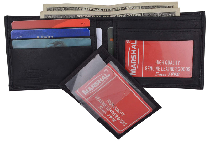 Leather Bifold Removable Middle Flap ID Card Holder Wallet 1142
