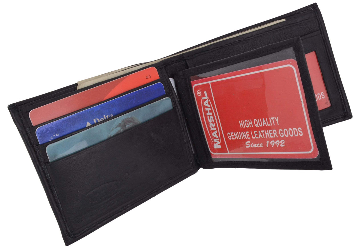Leather Bifold Removable Middle Flap ID Card Holder Wallet 1142