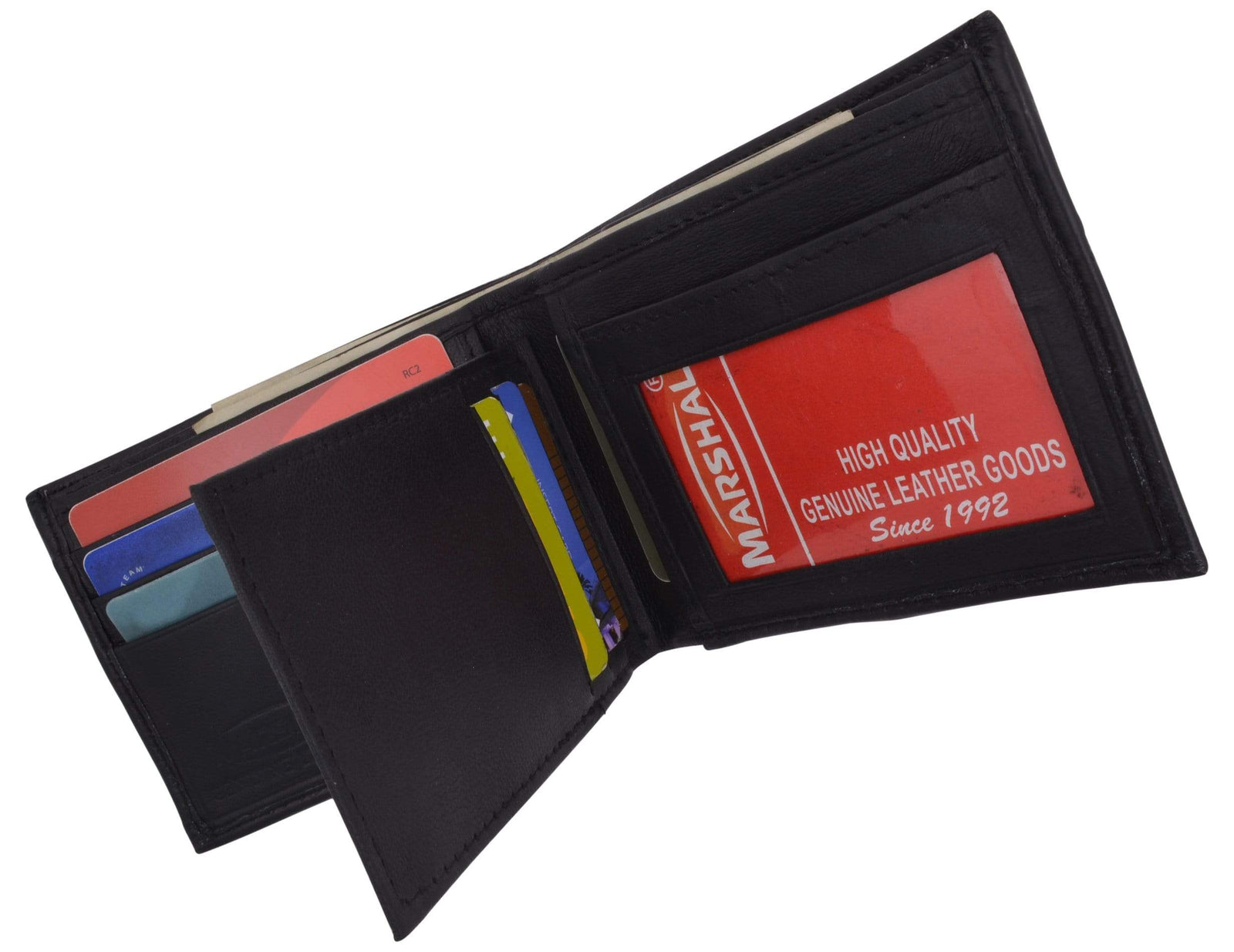 Leather Bifold Removable Middle Flap ID Card Holder Wallet 1142