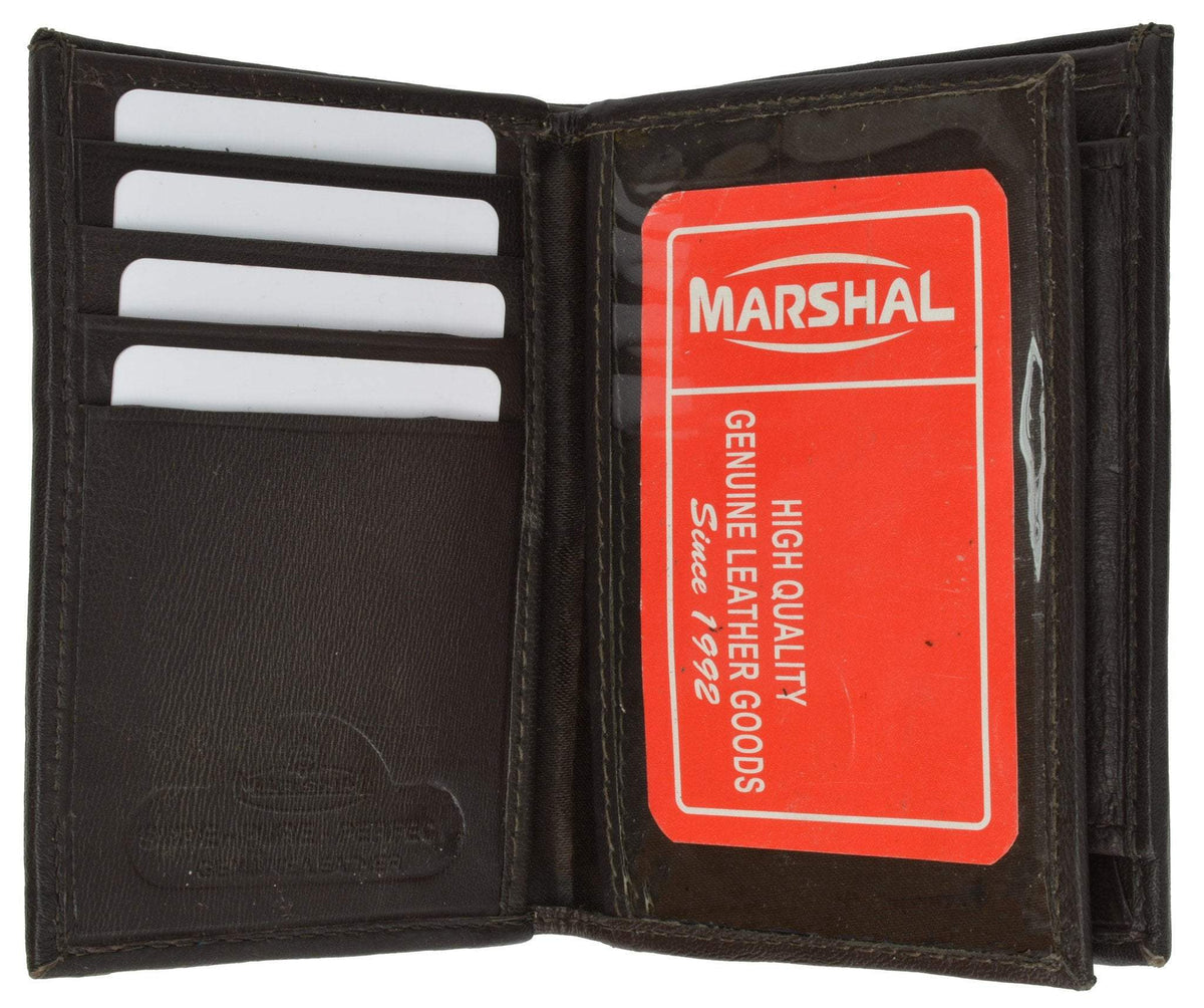 Mens Lambskin Leather Vertical Bifold Wallet 1185