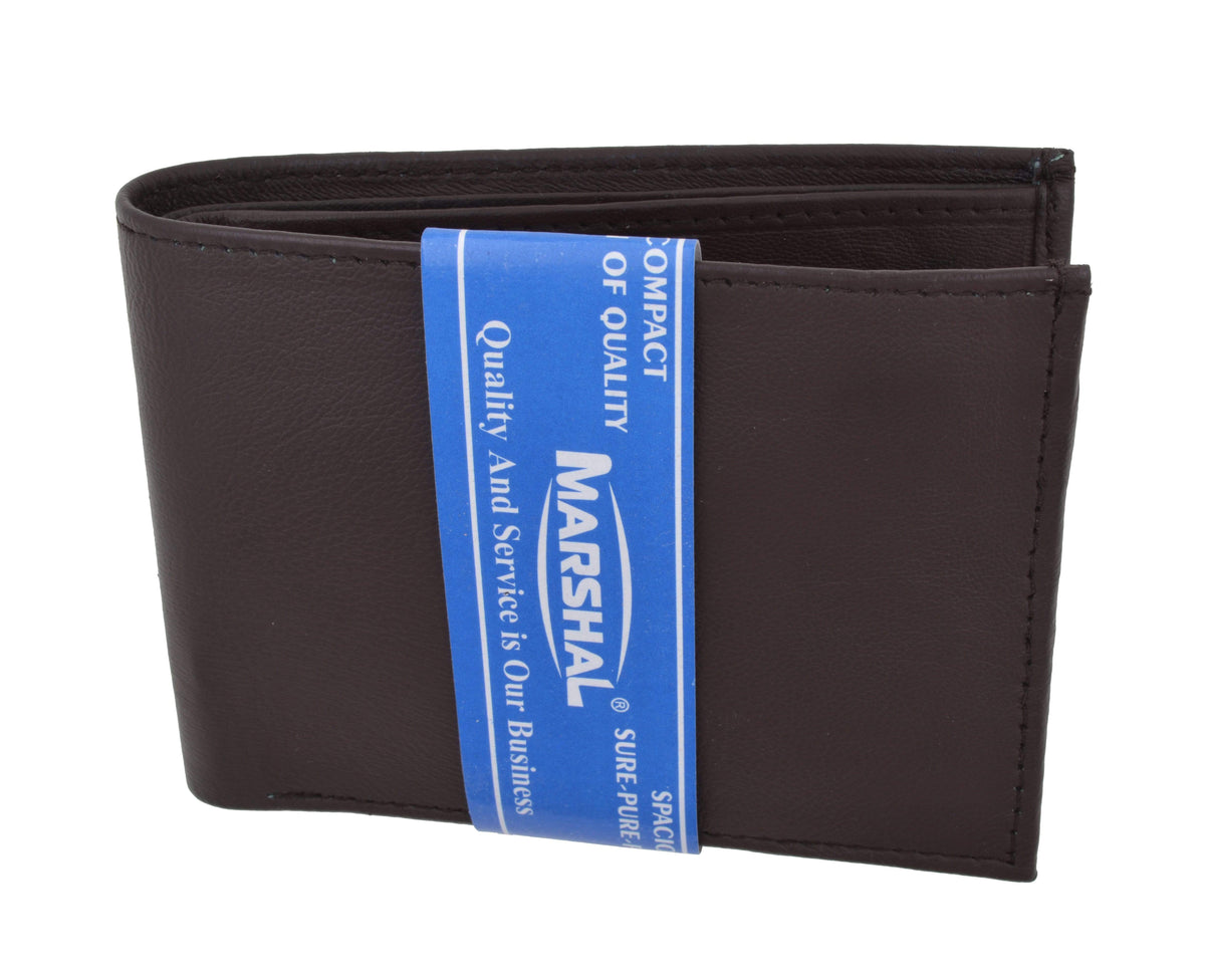 Mens Soft Genuine Leather Slim ID Bifold Wallet 60