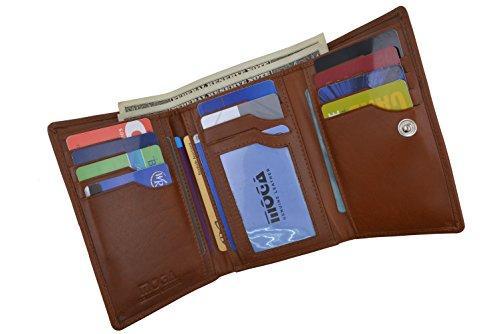 Moga Genuine Leather Women's Trifold Credit Card ID Holder With Coin ...