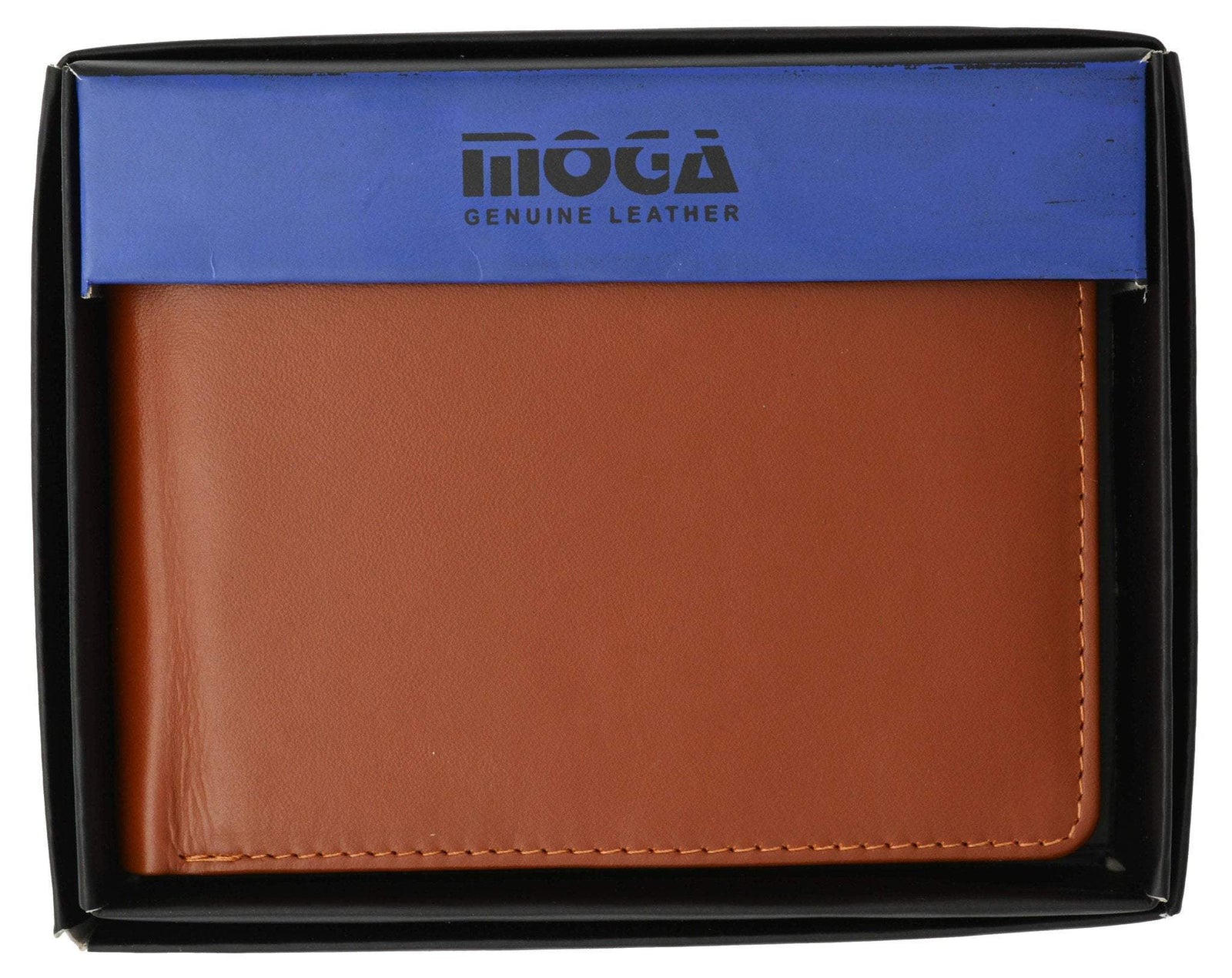 Moga Handmade Genuine Leather Mens Bifold Wallet with Coin Pouch 91013