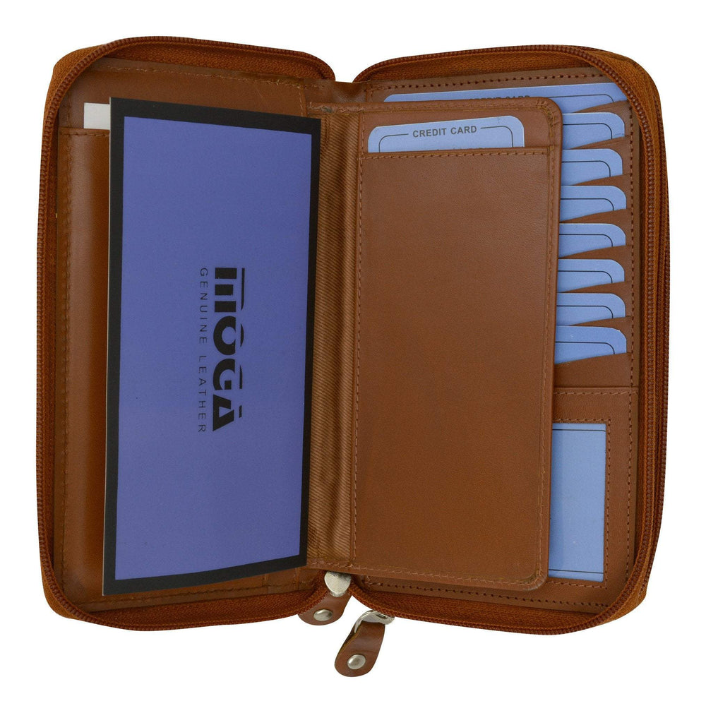 Moga Zip Around High End Leather Ladies Credit Card ID Wallet with ...