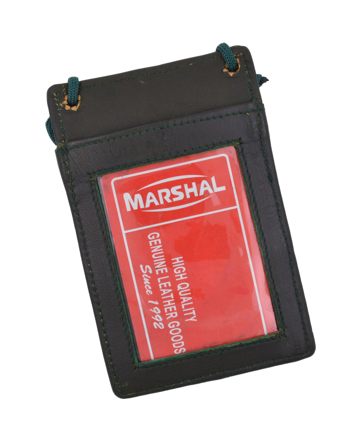 New Leather Neck Strap ID Badge Credit Card Holder Pouch Wallet Mini ...