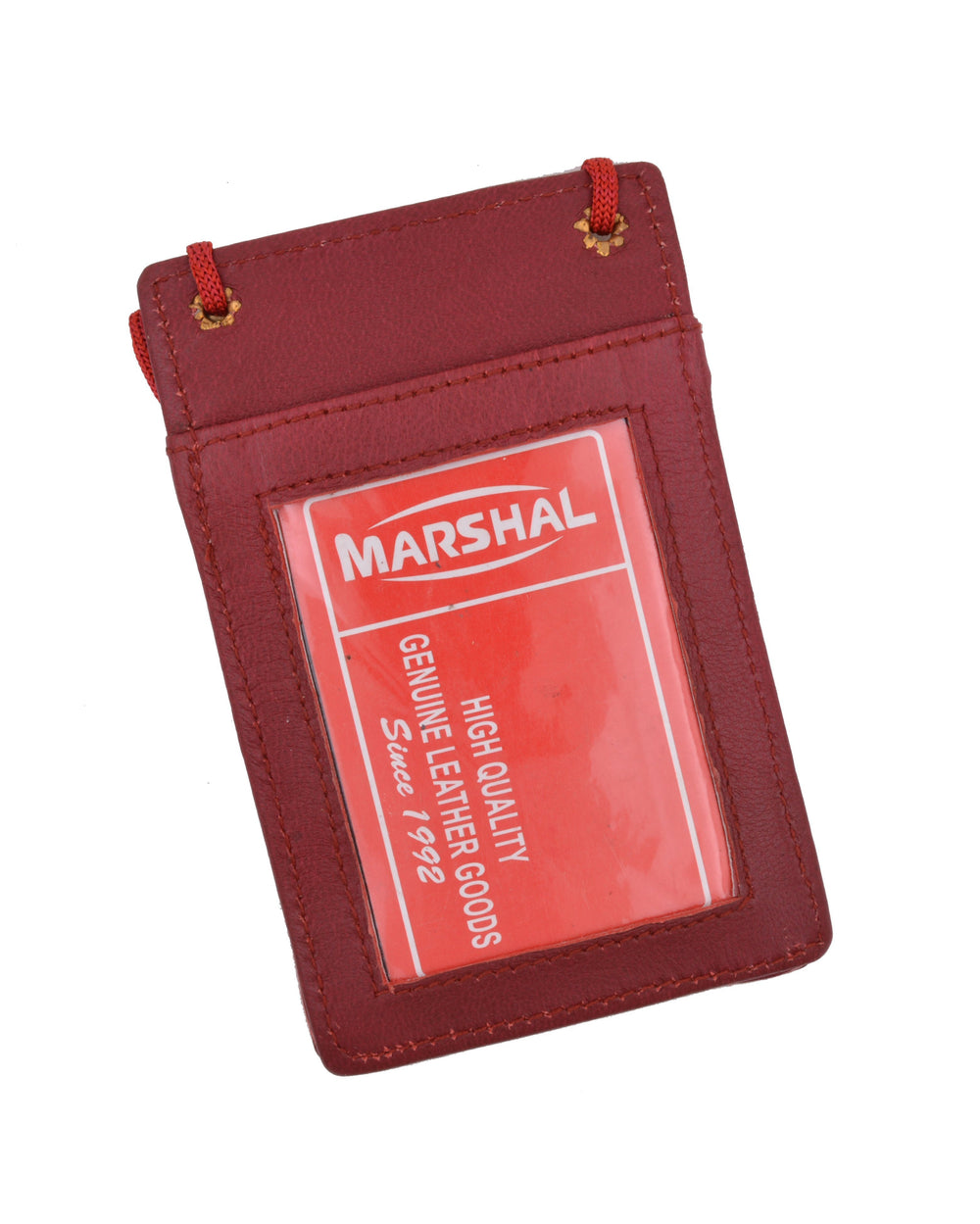 New Leather Neck Strap ID Badge Credit Card Holder Pouch Wallet Mini ...