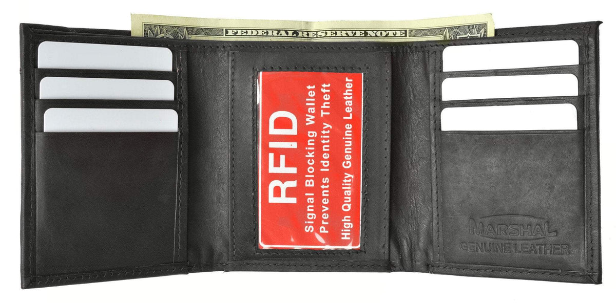 New Mens Trifold Leather Wallet RFID Blocking RFID 55 (C)