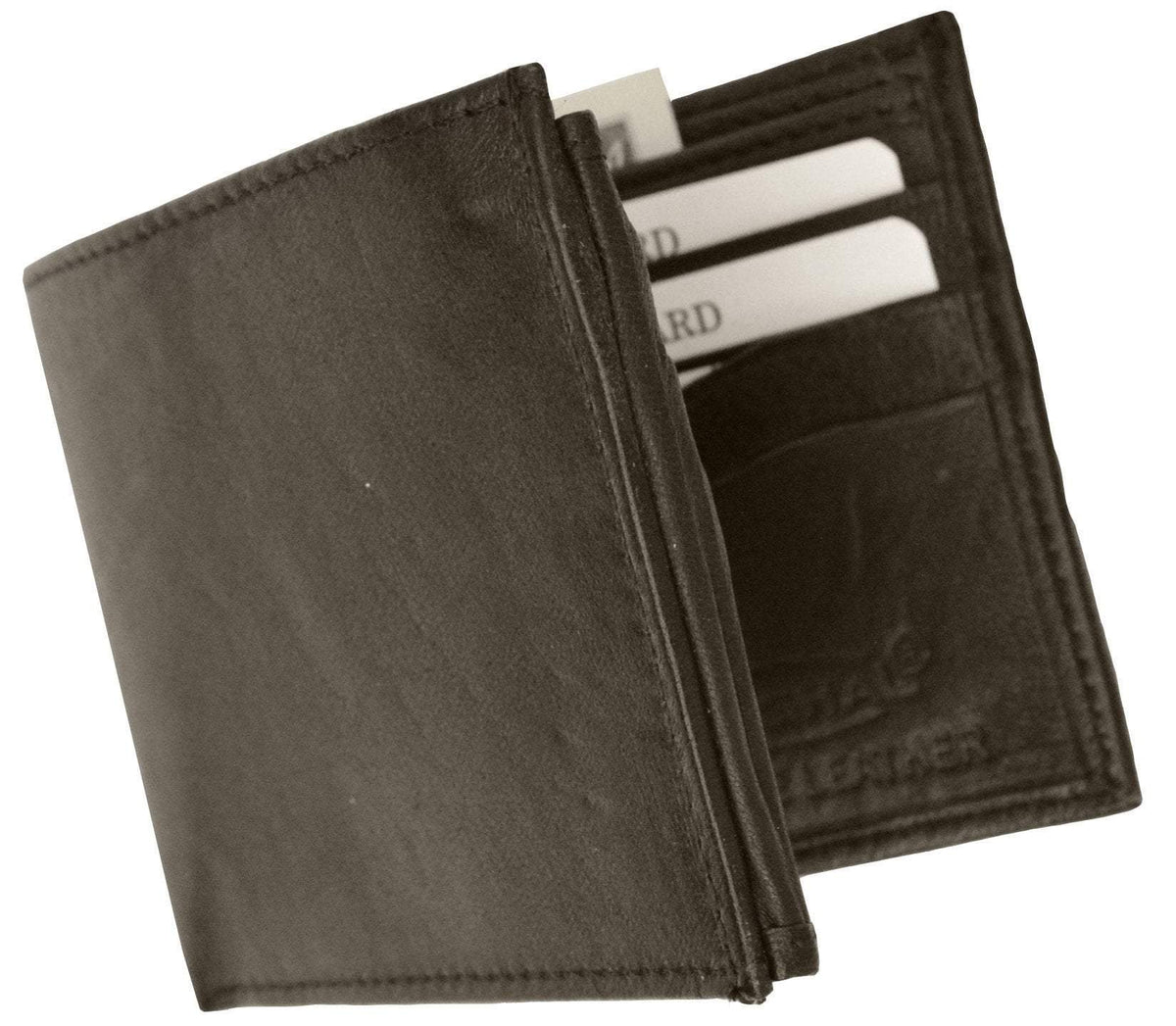 Premium Leather Bifold Side Flap with Snap ID Card Holder Wallet P 1533 (C)