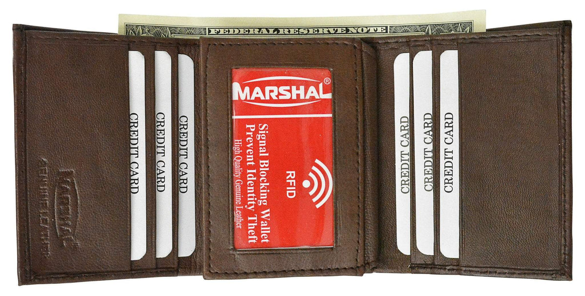 RFID Blocking Men's Lamb Leather Classic Trifold Wallet RFID 1107 BOX (C)