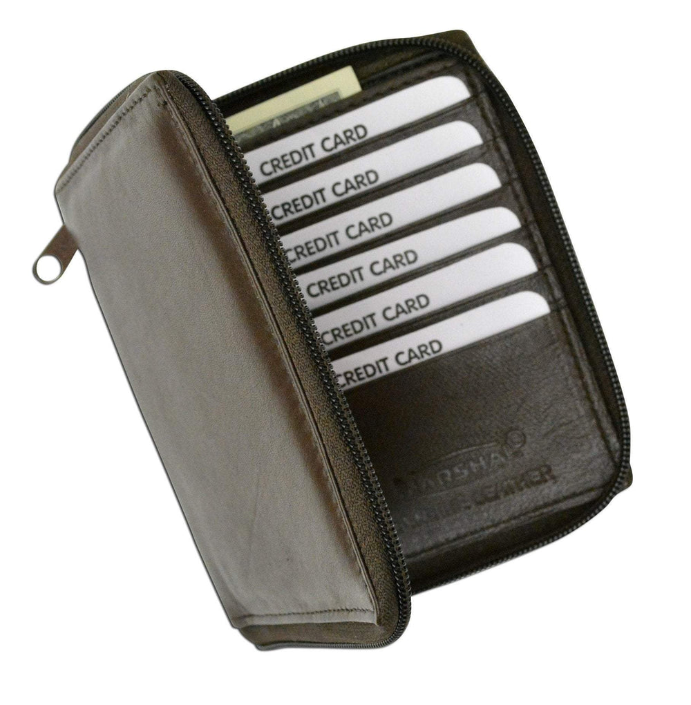 RFID Blocking Mens Premium Soft Leather Zippered ID Wallet RFID P 702 (C)