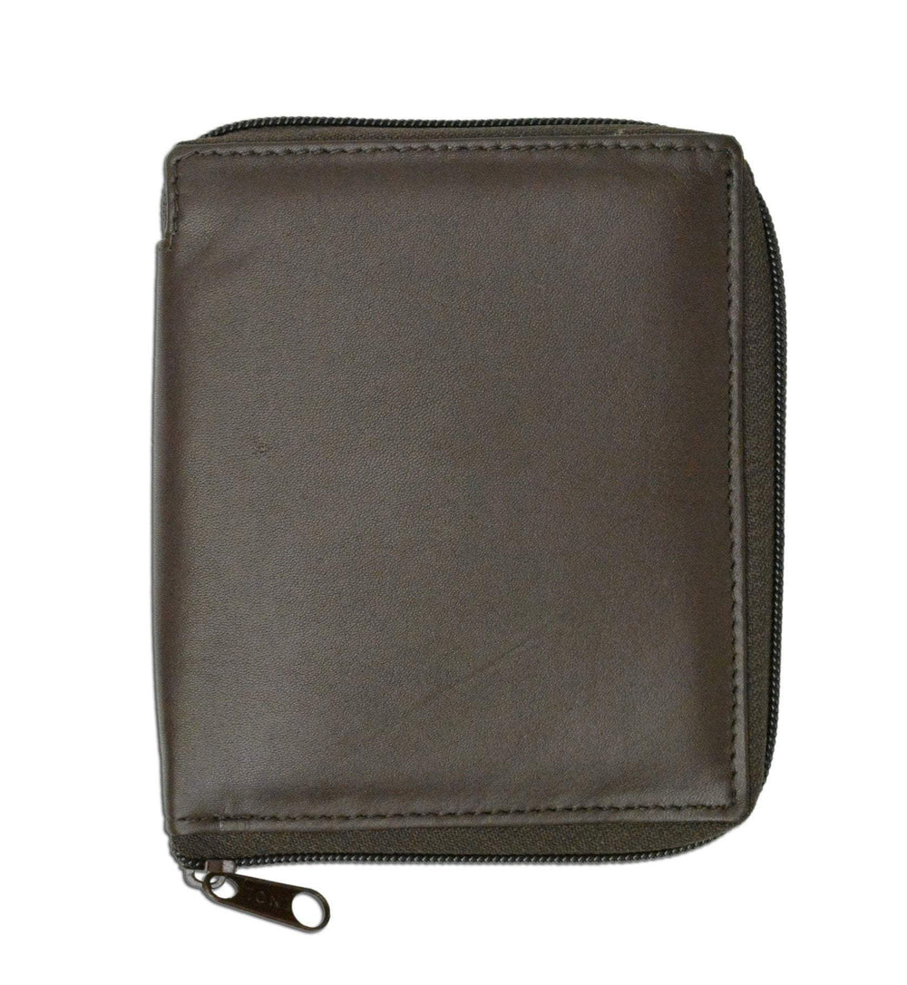 RFID Blocking Mens Premium Soft Leather Zippered ID Wallet RFID P 702 (C)