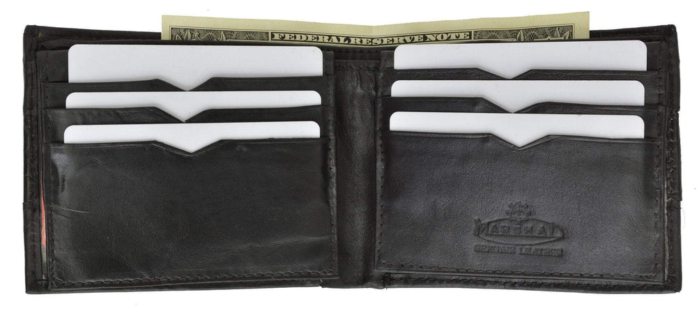 Special Series Genuine Leather Mens Double Flap Up 4 ID Windows Bifold ...
