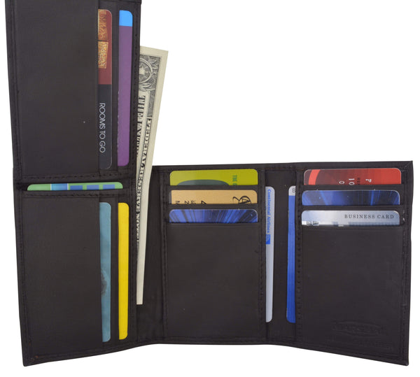 Flip-Up Mens Wallet W/Credit Card Holder Trifold 239