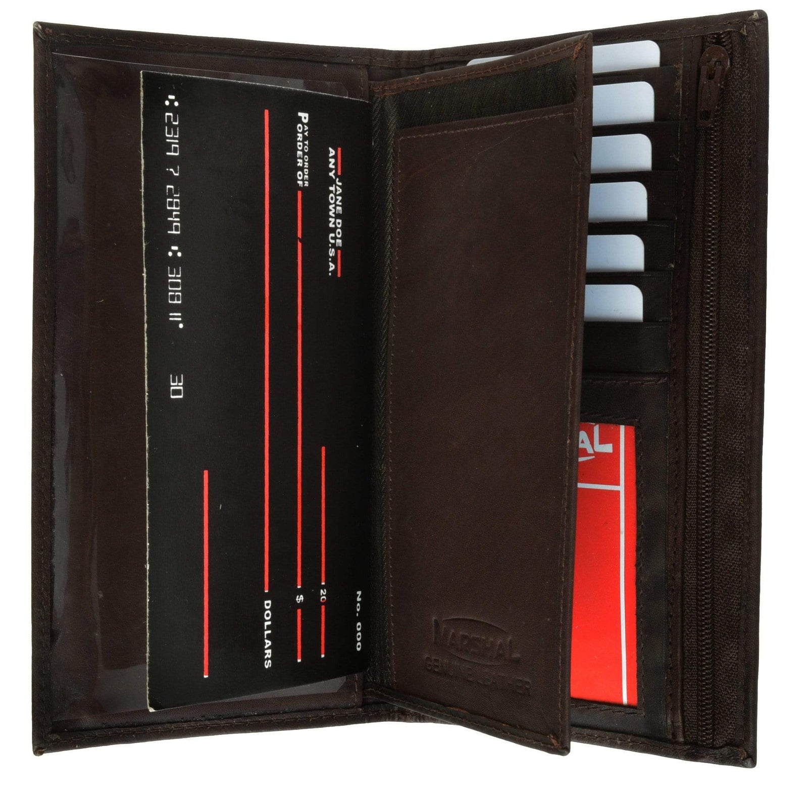 Genuine Leather Checkbook Cover Wallet Organizer with Credit Card ...