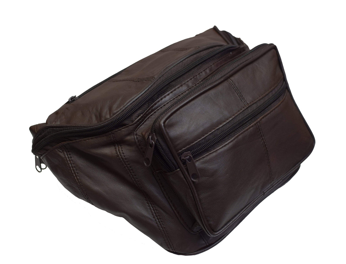 Genuine Leather Concealed Carry Weapon Waist Pouch Fanny Pack Gun ...