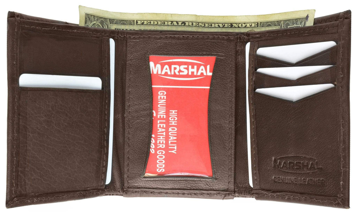 Lamb Leather Simple ID Trifold Wallet 5155