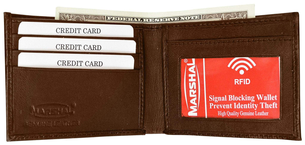 Premium RFID Blocking Men's Genuine Lamb Leather Slim ID Card Holder ...