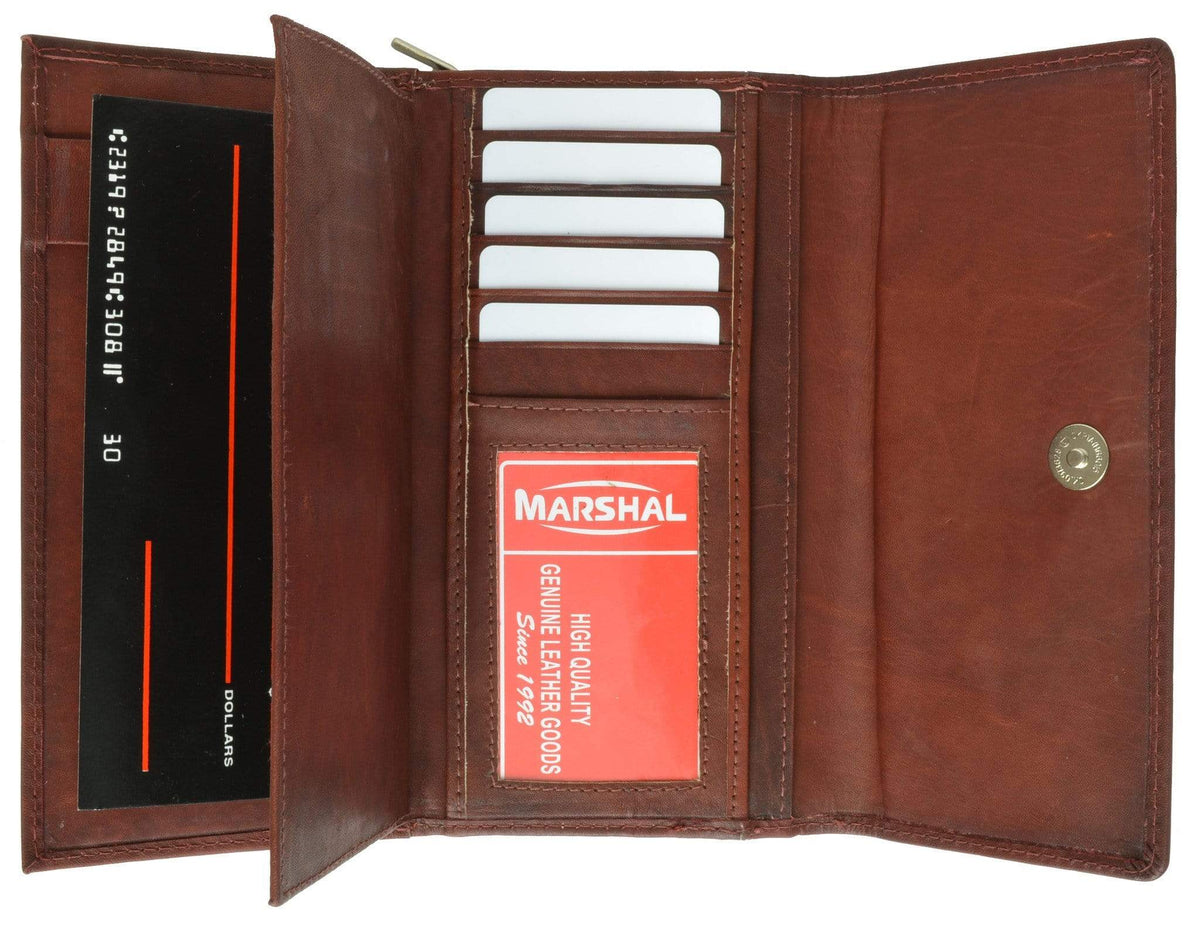 Ladies Genuine Leather Checkbook Wallet Organizer with Detachable ...