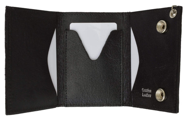 marshal-genuine-leather-biker-trifold-chain-wallet-dragon-imprint-946 ...
