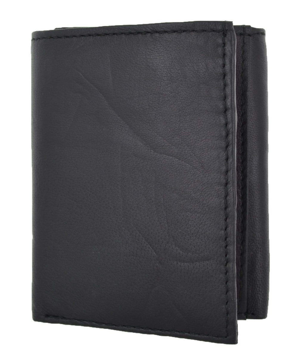 Men's Genuine Leather Trifold Credit Card Money Holder Wallet W/Outside ...