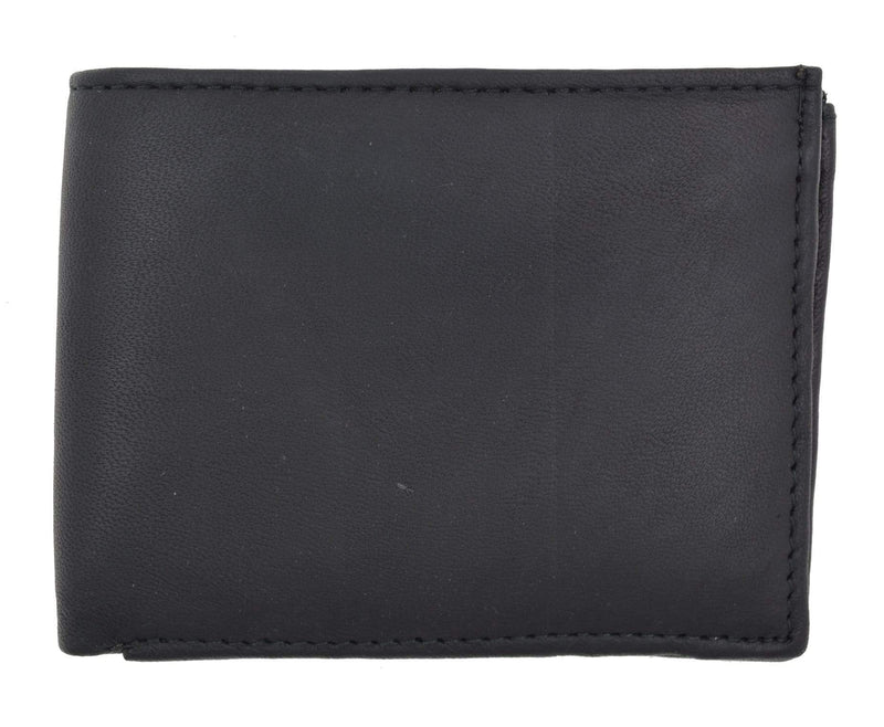Men's Soft Genuine Leather Removable Double ID Window Flap Credit Card ...