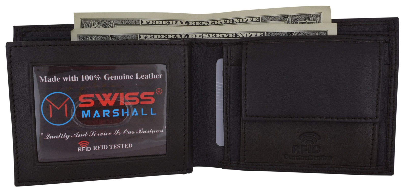 RFID Blocking Men's Bifold Premium Leather Credit Card ID Holder Wallet ...